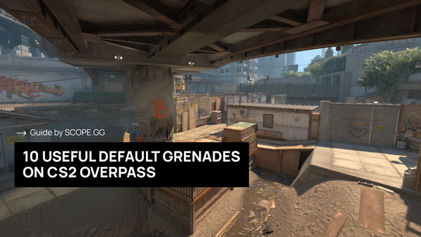10 USEFUL DEFAULT GRENADES ON CS2 OVERPASS. Guide by SCOPE.GG